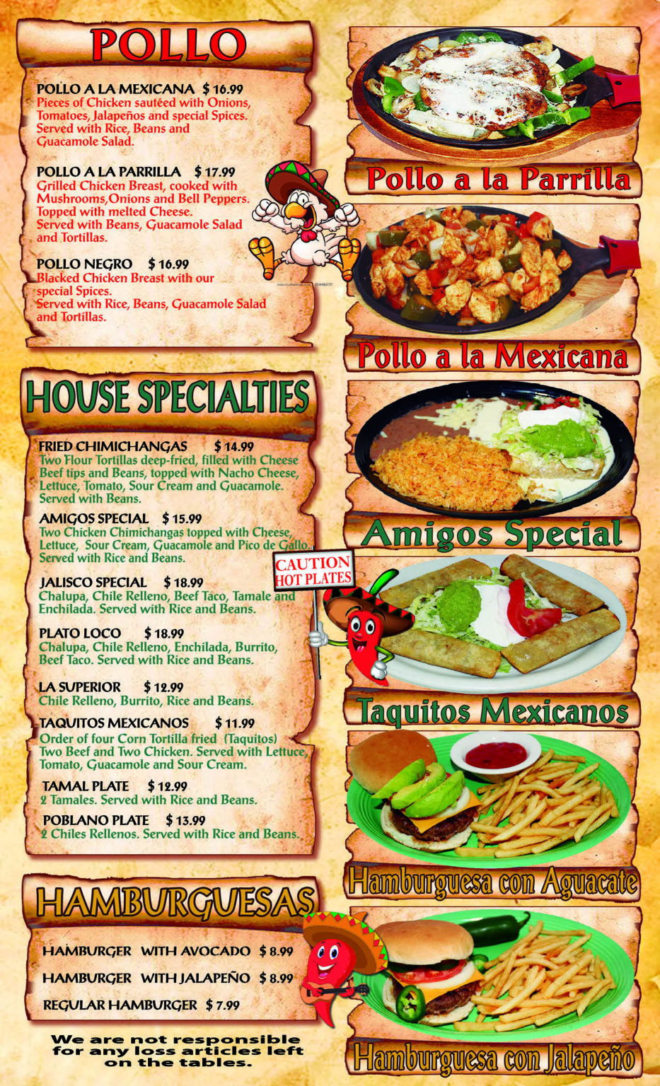 Menu – Amigos